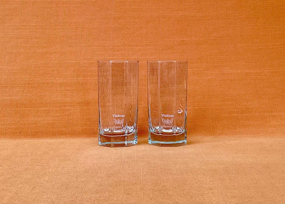 Arcoroc Octime Glass Highballs for Vladivar Vodka (set of 2), 1980s ...