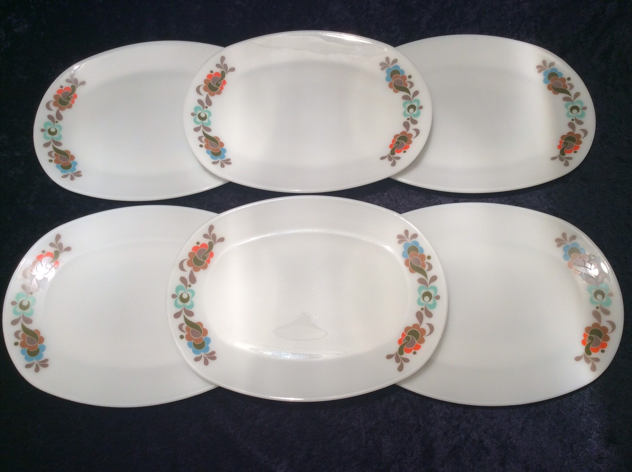 Set of 6 JAJ Pyrex Carnaby Tempo oval steak plates Grade 1 | Etsy