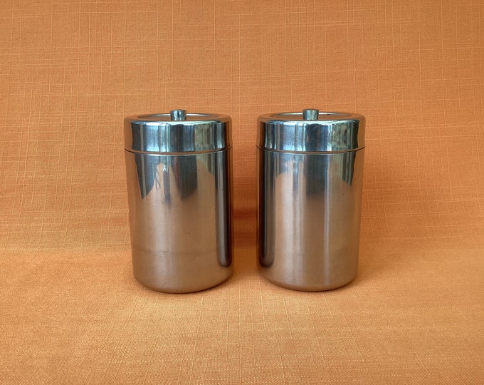1960s Retro Stainless Steel Storage Tins (set of 2), Retro Storage Jars ...