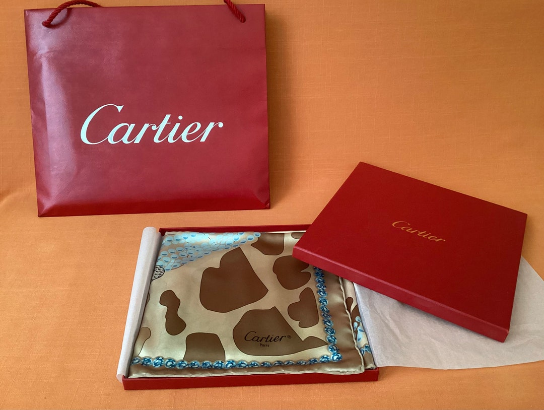 Cartier Silk Scarf in the 1990s Panthère Design, Unworn in Original Box ...