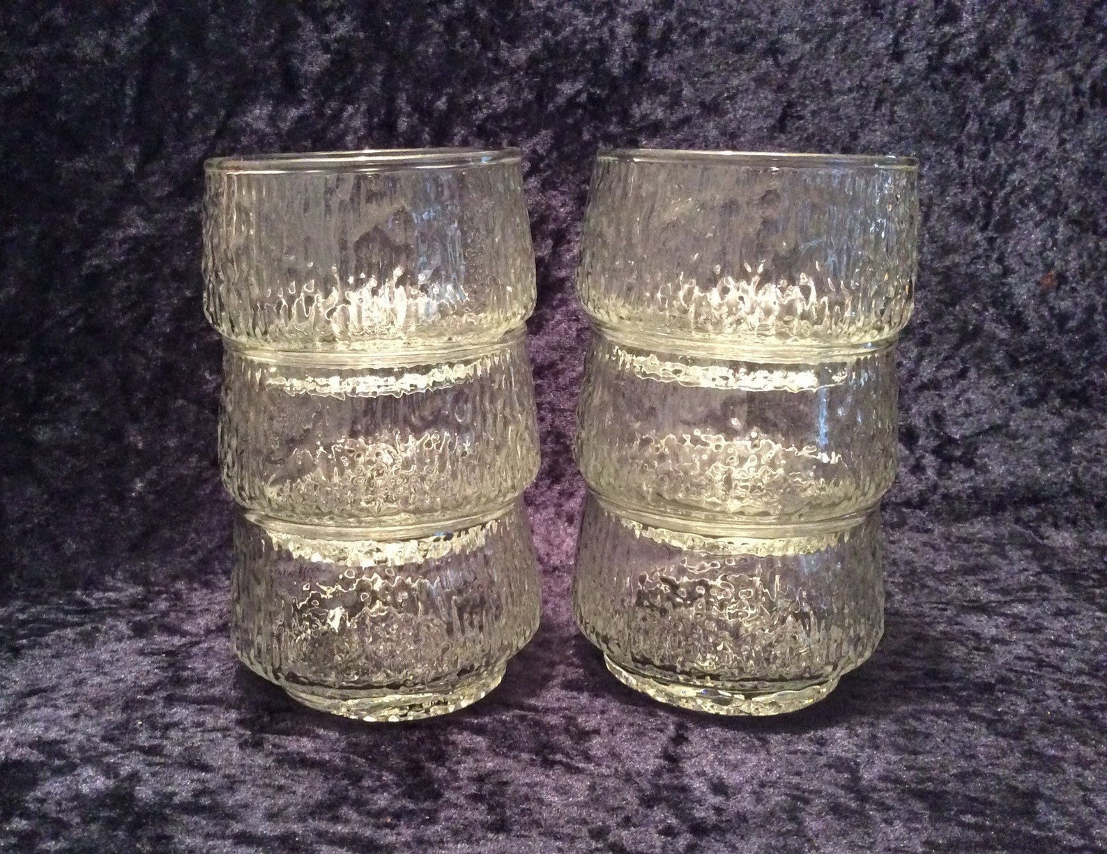 1970s Ravenhead Siesta Glass Sundae Dishes: Bark Textured Bowls (set of ...