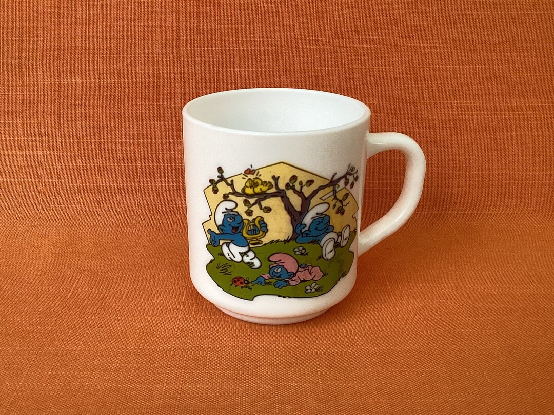 1980s Arcopal Mug Featuring the Smurfs, Arcopal Smurfs Mug, 1980s ...