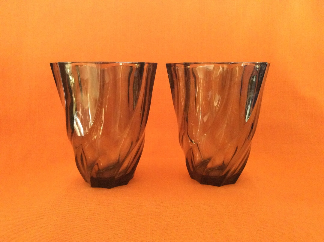 Retro Smoked Glass Vases Made by Luminarc France (sold Individually or ...