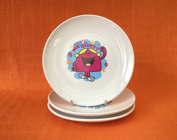 Little Miss Chatterbox Tea Plates “you Want Me to Be Quiet?” (sold ...