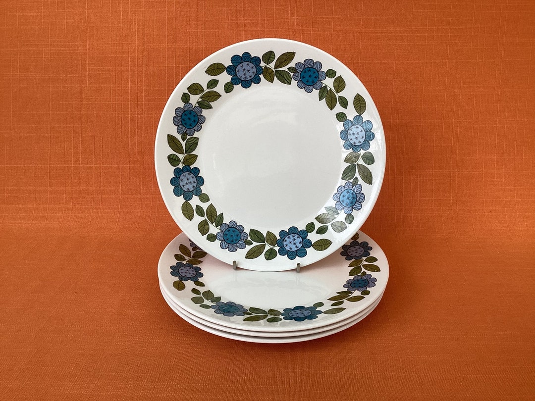 1960s J&G Meakin Topic 8 Plates, Meakin Topic Salad Plates, Meakin ...