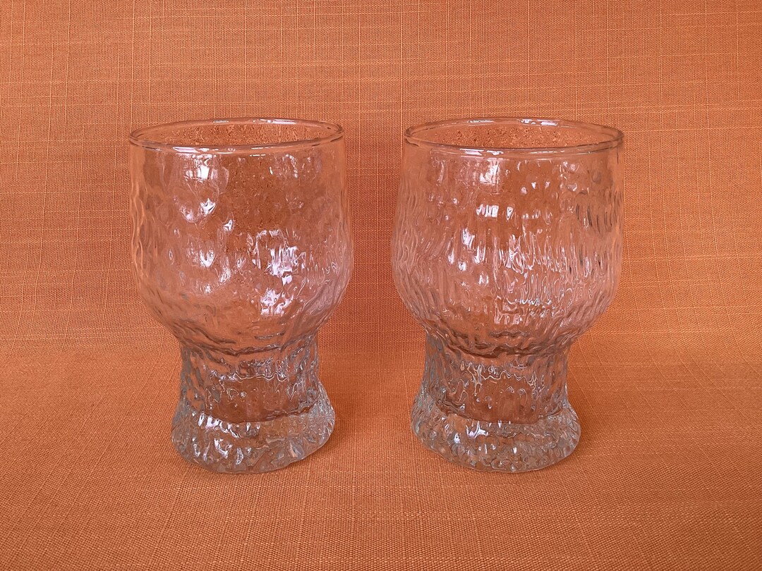 1970s Ravenhead Siesta Beer Glasses (set of 2), Bark Glass, Cocktail ...