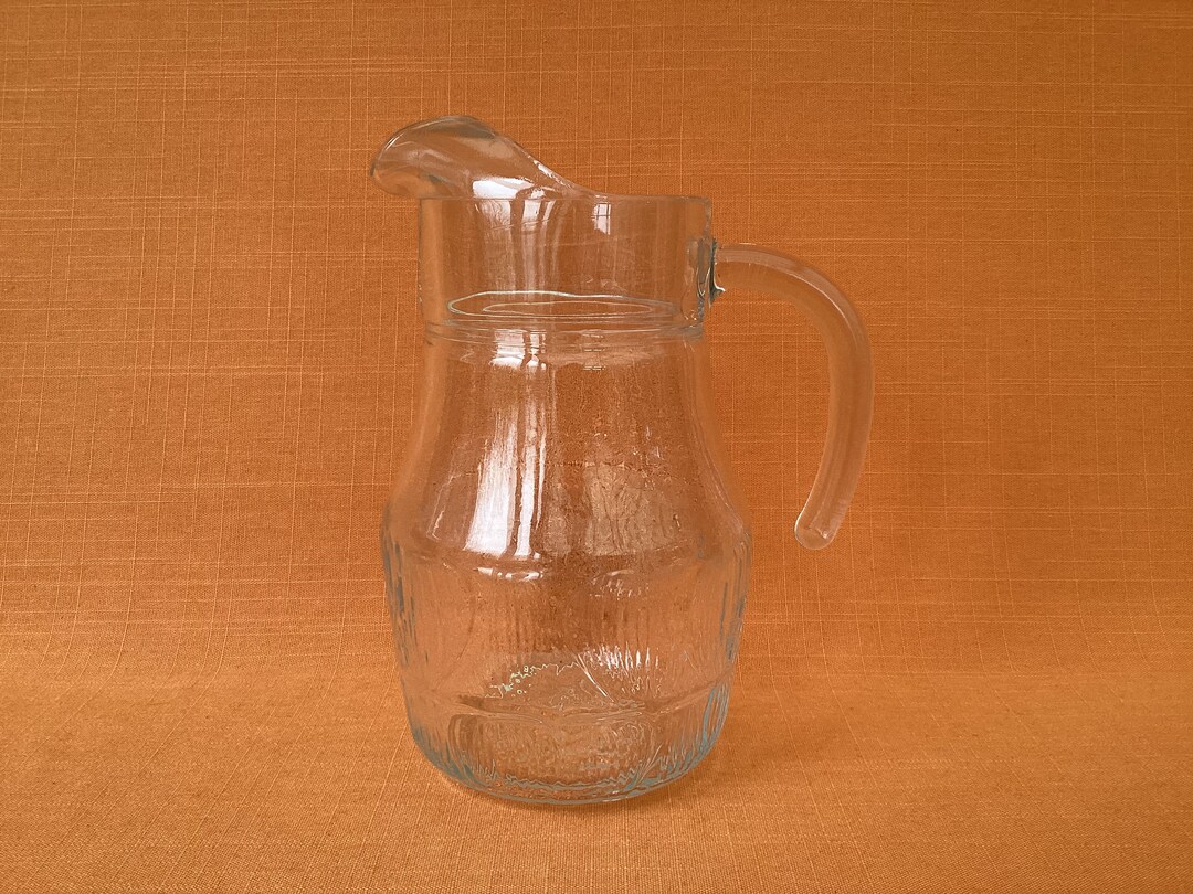 1970s Arcoroc Fleur Glass Jug, Made in France, Retro Glass Jug With a ...