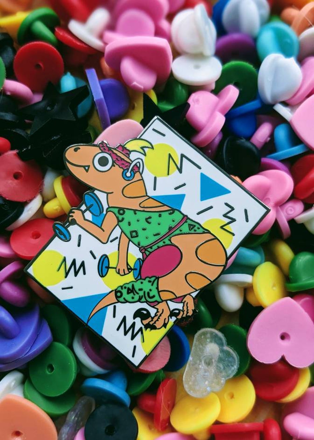 Let's Get Physical Hard Enamel Pin and Vinyl Sticker - Etsy