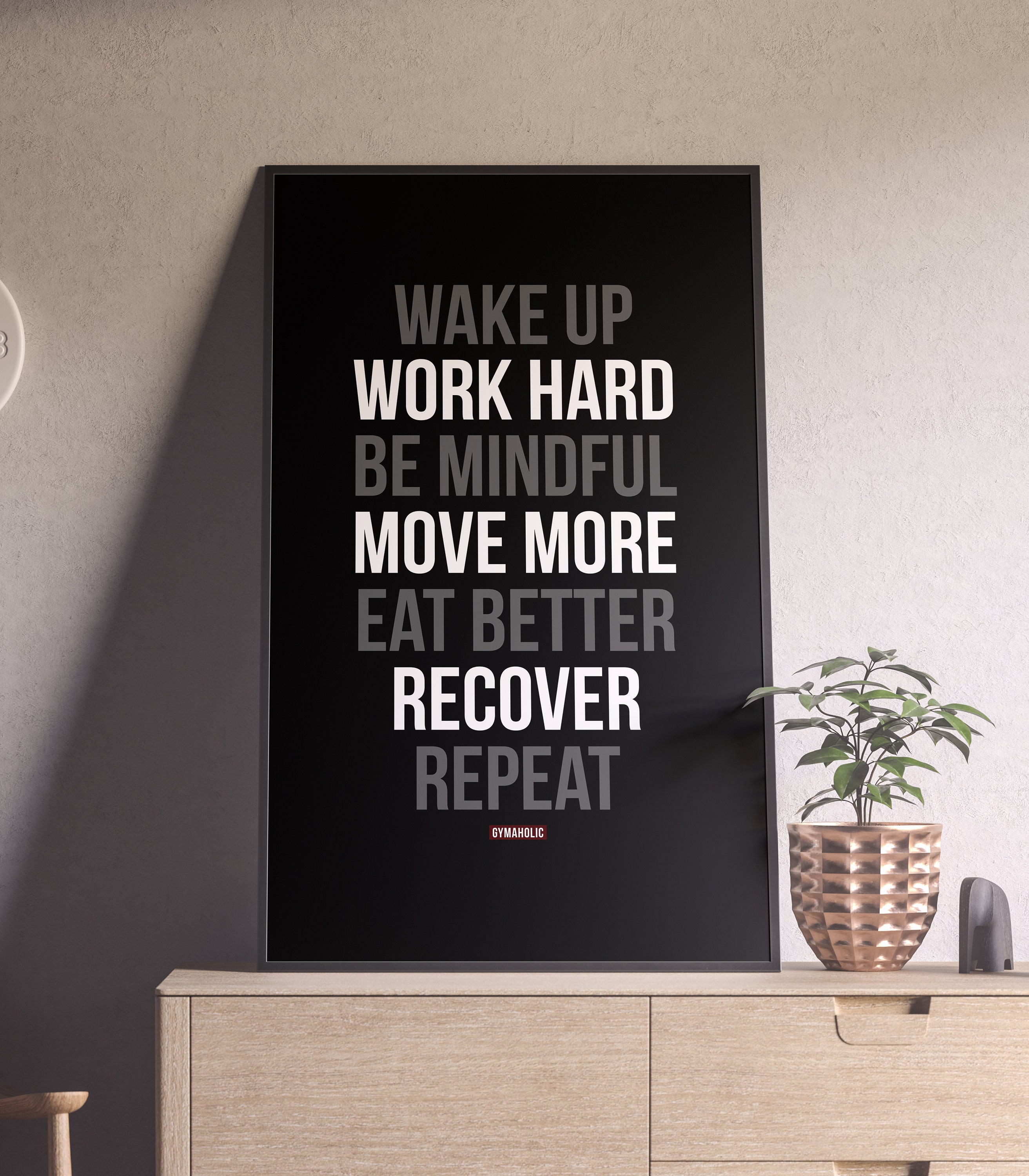 Wake Up, Work Hard, Move More, Printable Motivational Quote, Home Decor ...