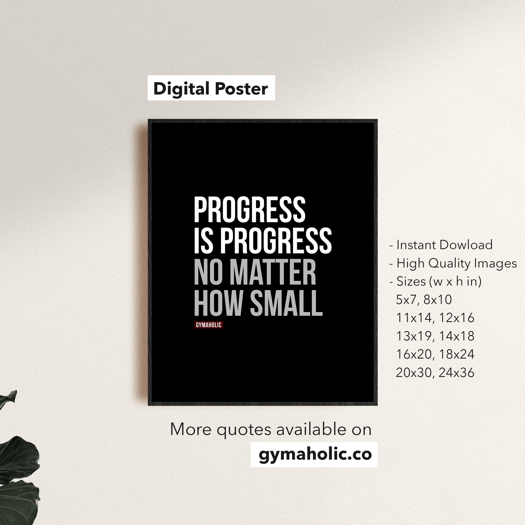 Progress is Progress, No Matter How Small, Printable Motivational Quote ...