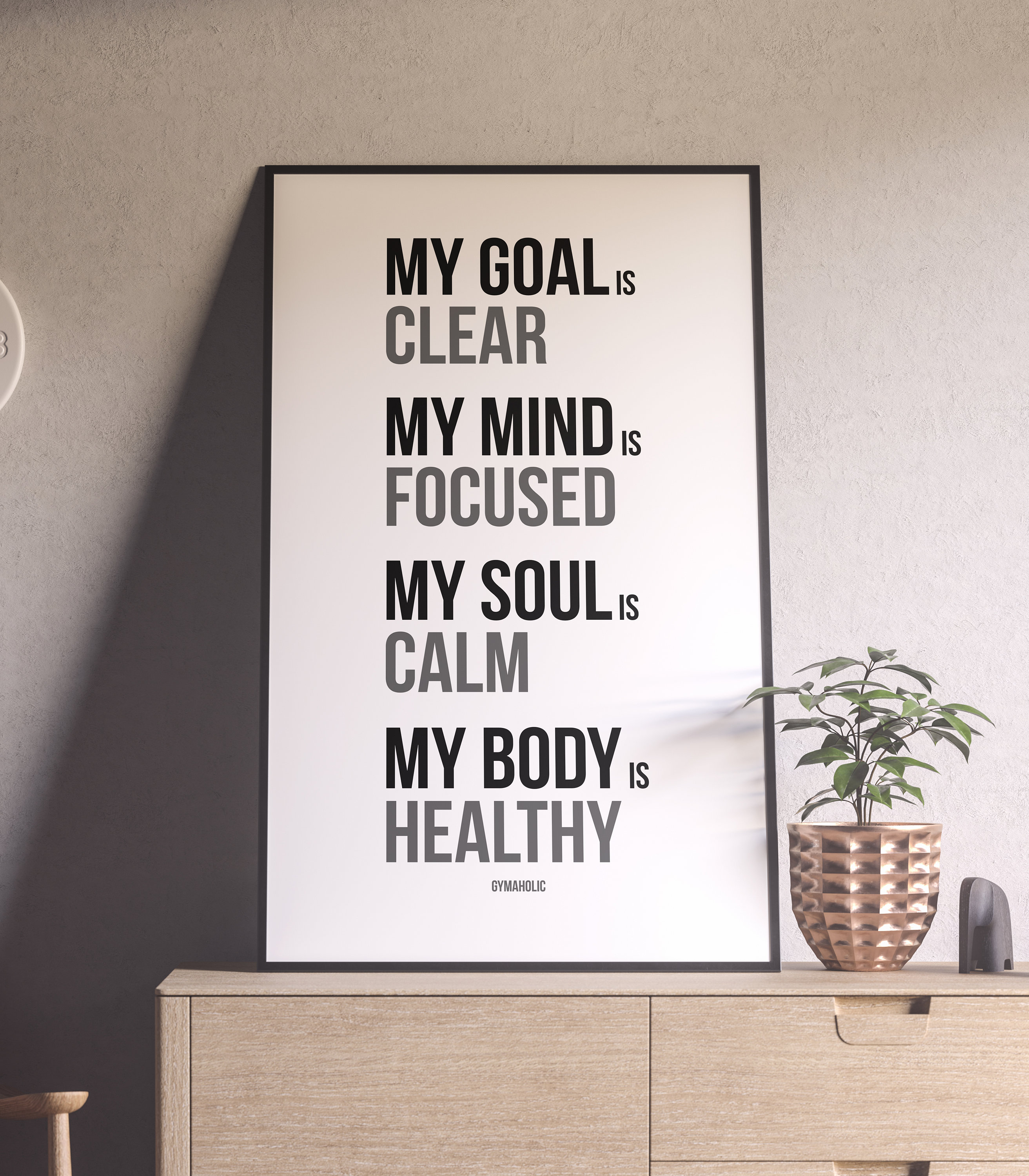 Goal Clear, Mind, Soul, Body Healthy, Printable Motivational Quote ...