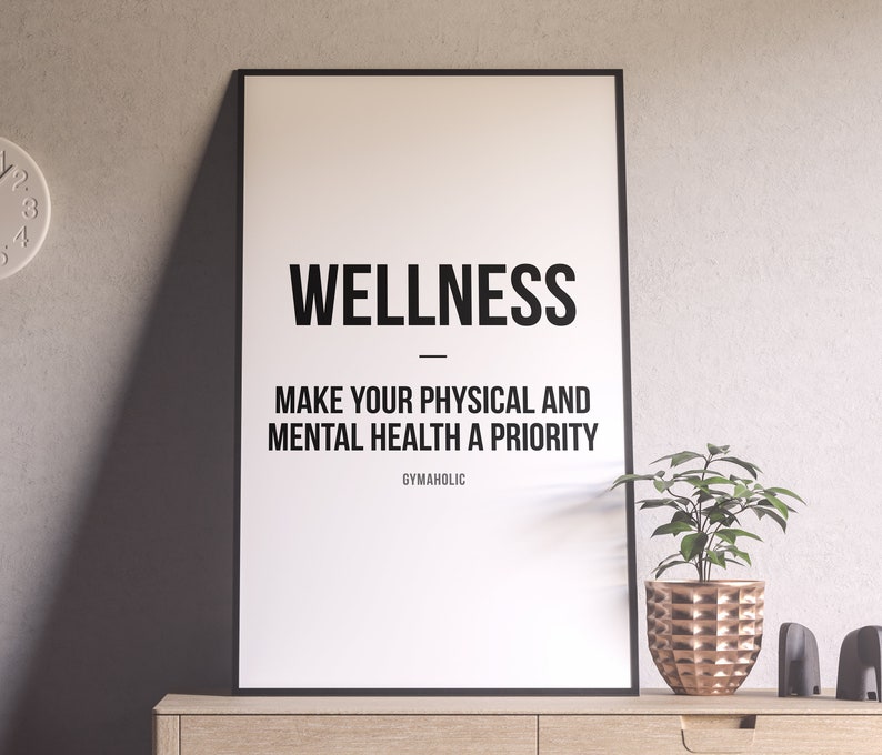Wellness Motivational Quote Print, Health Fitness Poster (digital ...