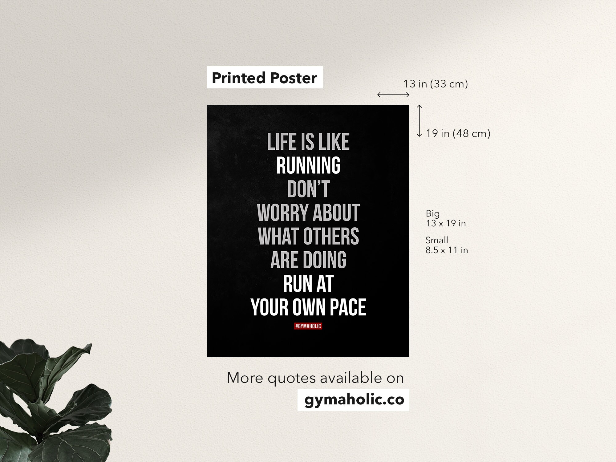 Run at Your Own Pace Printable Motivational Quote Home - Etsy