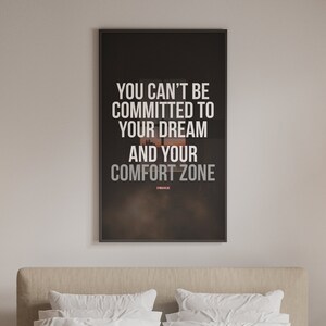 Committed to Goals and Comfort Zone, Printable Motivational Quote, Home ...