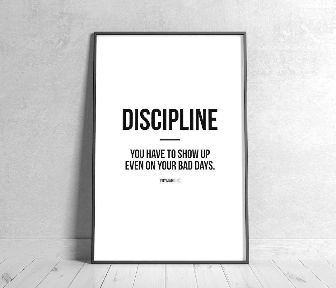 Discipline, Printable Motivational Quote, Home Decor, Inspirational ...