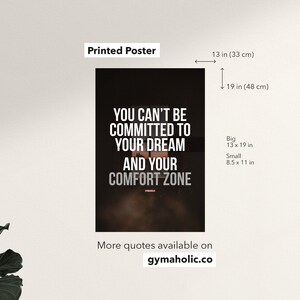 Committed to Goals and Comfort Zone, Printable Motivational Quote, Home ...