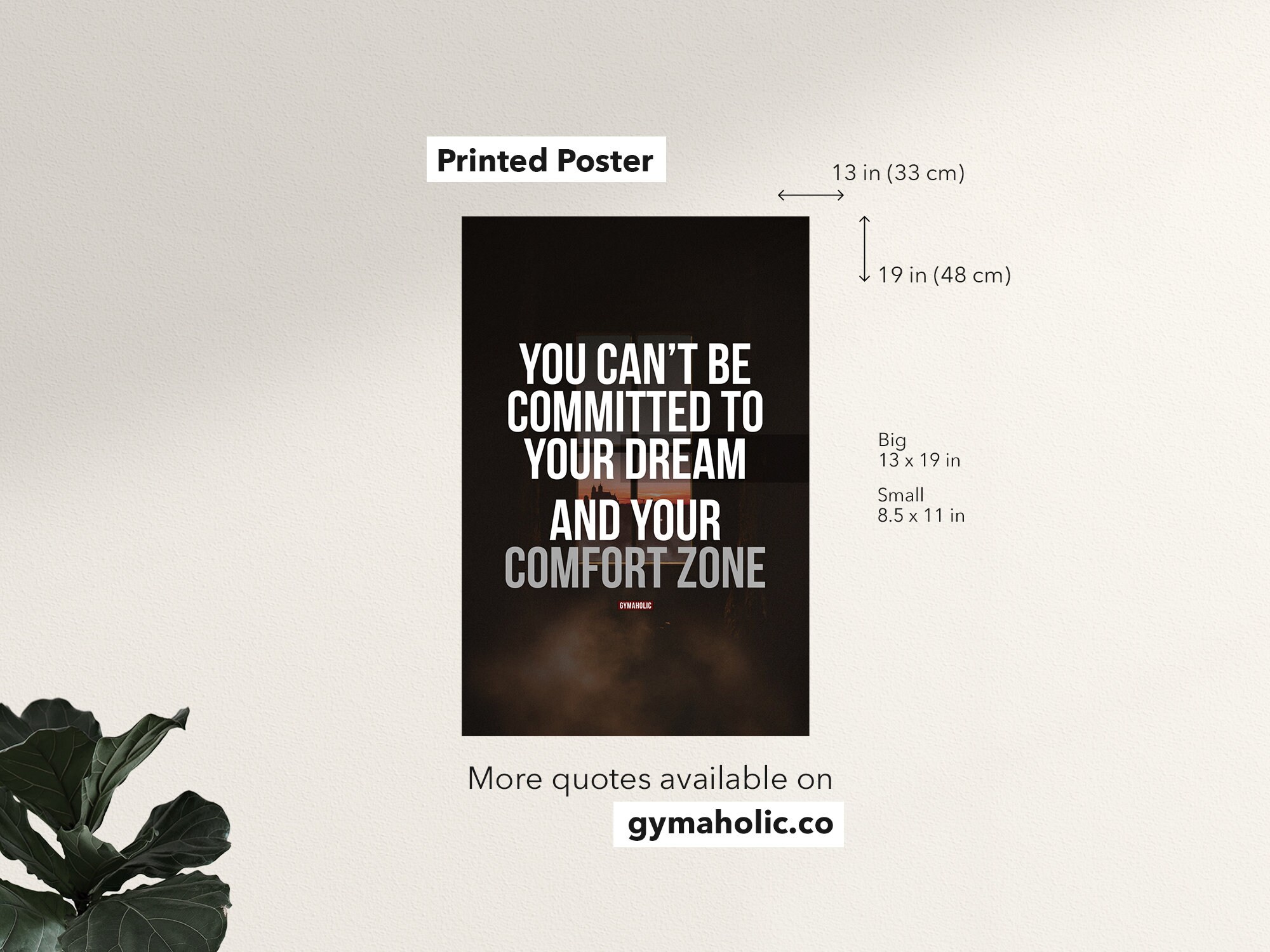 Committed to Goals and Comfort Zone, Printable Motivational Quote, Home ...