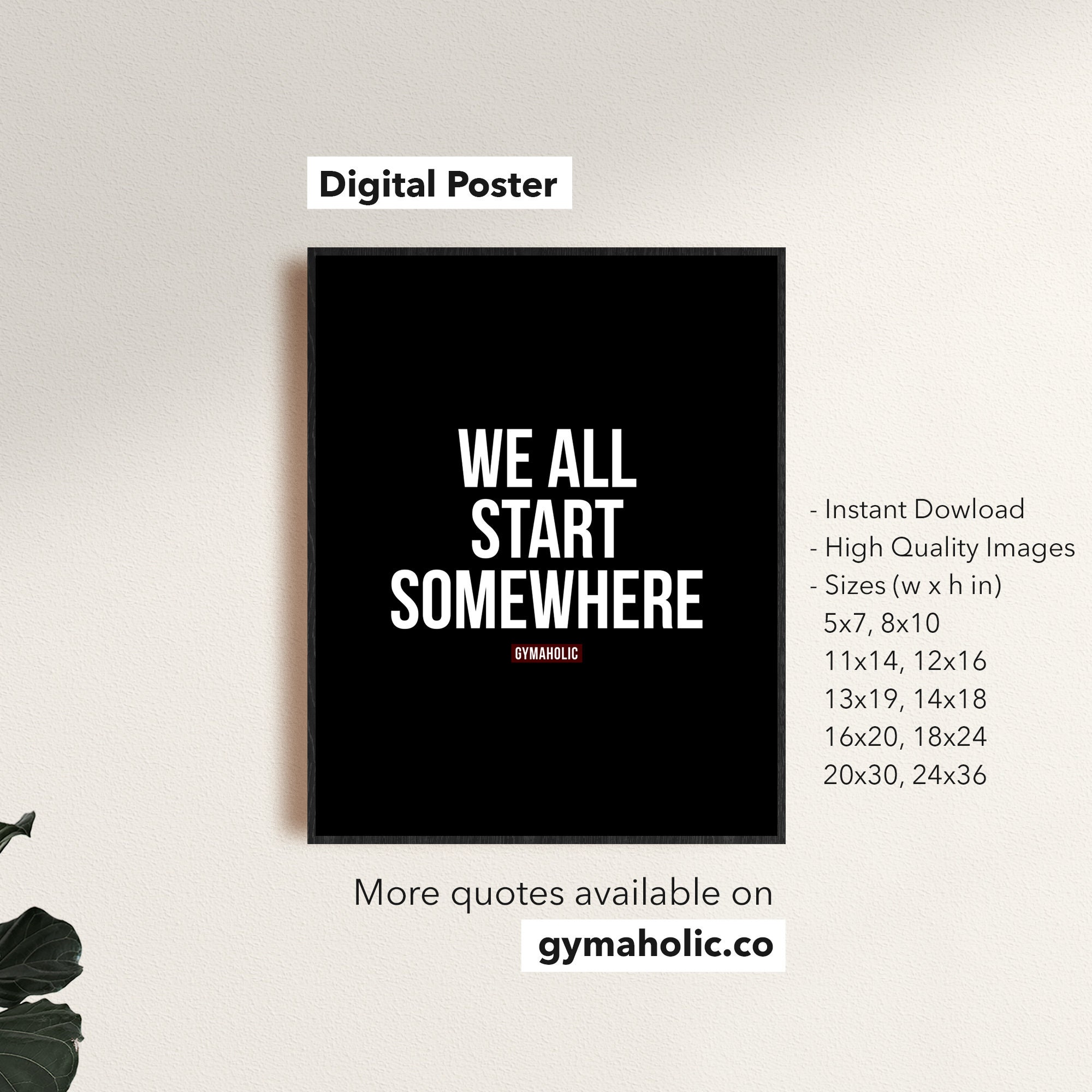 We All Start Somewhere. Printable Motivational Quote Home - Etsy