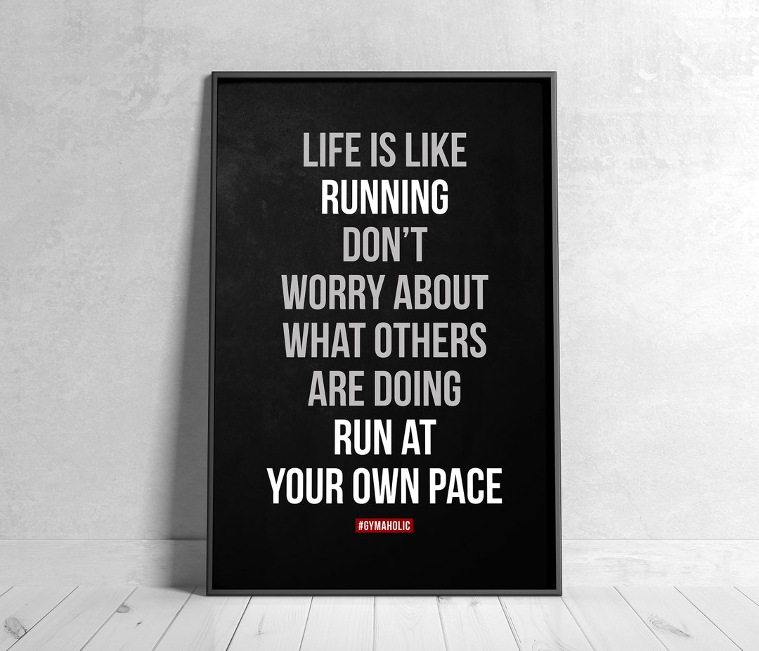 Run at Your Own Pace Printable Motivational Quote Home - Etsy