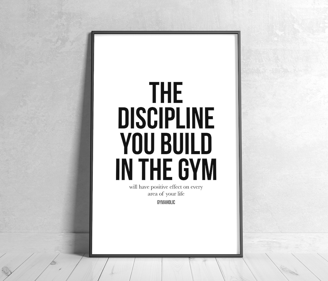 Gym Discipline Motivational Quote Print, Fitness Decor (digital ...