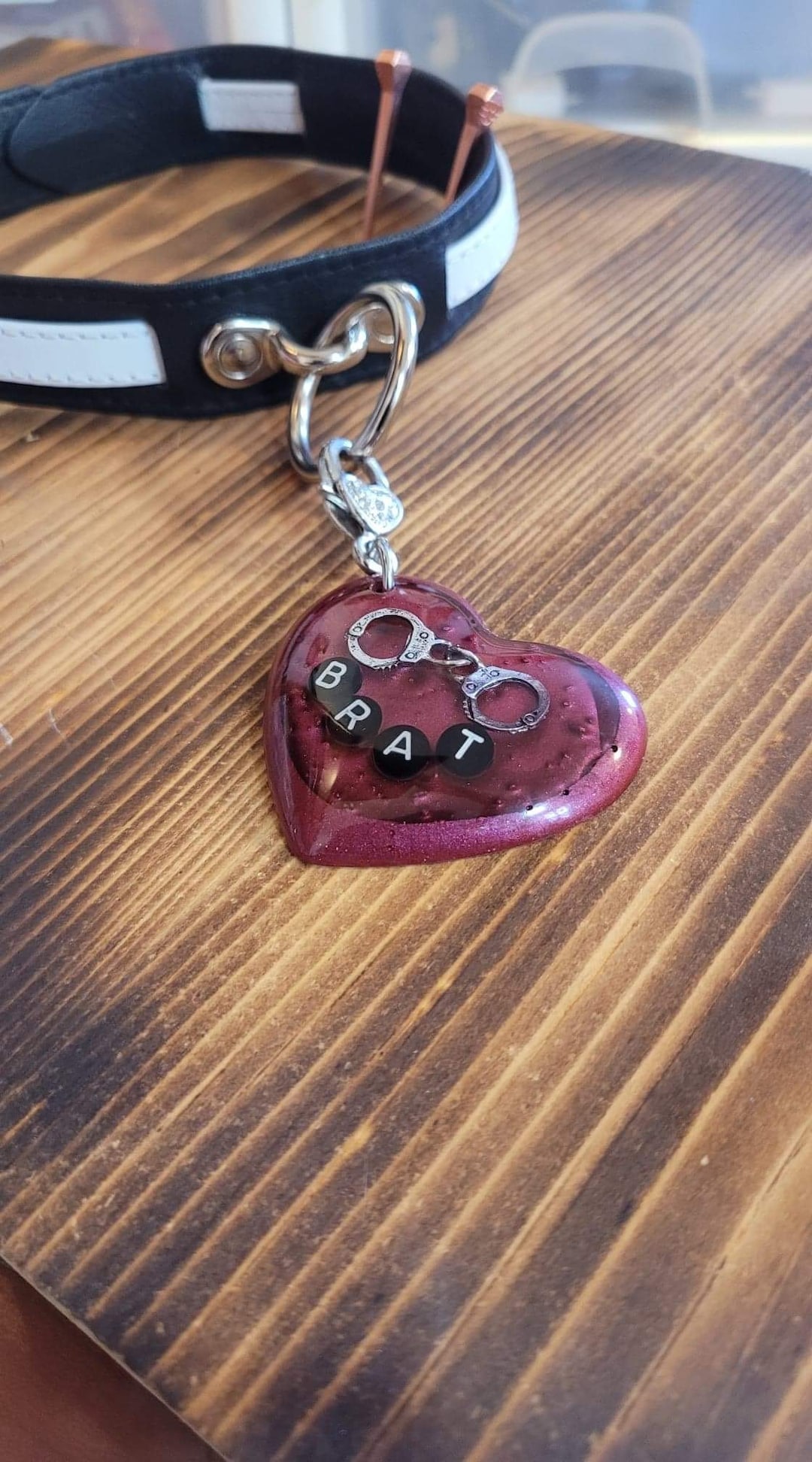 BDSM Brat Collar Charm in Red - Etsy