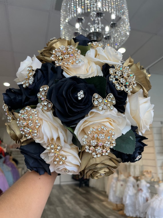 Black And Gold Flowers