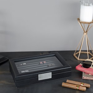 Personalized Cufflink Box for Men, Holds 70 Cufflinks, Monogrammed Mens ...