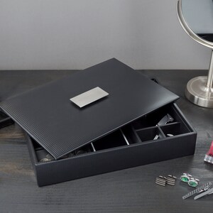 Personalized Valet Tray & Lid - Men's Valet Organizer, Engraved Plate ...