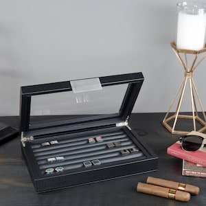 Personalized Cufflink Box for Men, Holds 70 Cufflinks, Monogrammed Mens ...