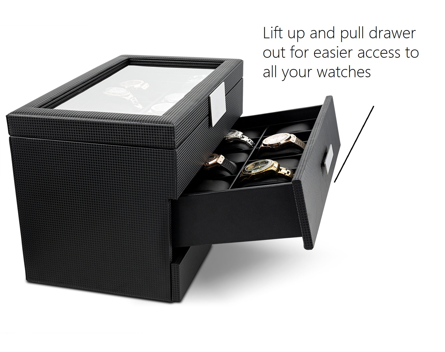 Personalized Watch Box With Valet Drawer for Men 24 Slot - Etsy