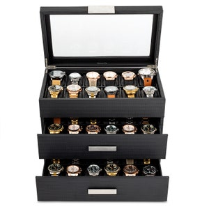Personalized 36 Slot Watch Box for Men , Mens Watch Case , Watch Box ...