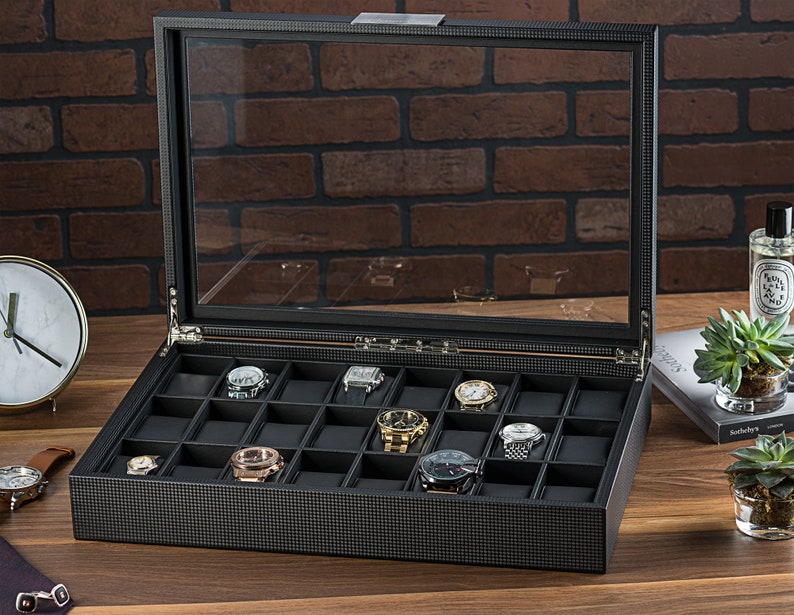 Personalized Watch Box for Men 24 Slot Monogrammed Watch - Etsy