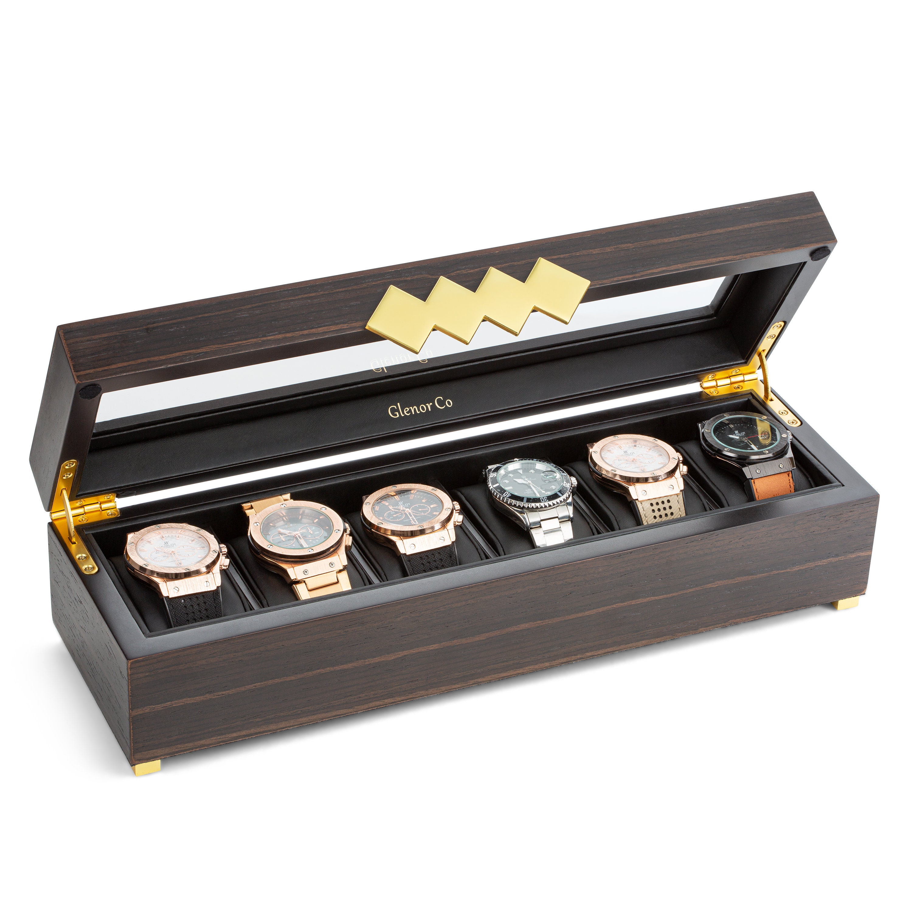 Personalized Wooden Watch Box for Men, 6 Slot, Monogrammed Watch Case ...
