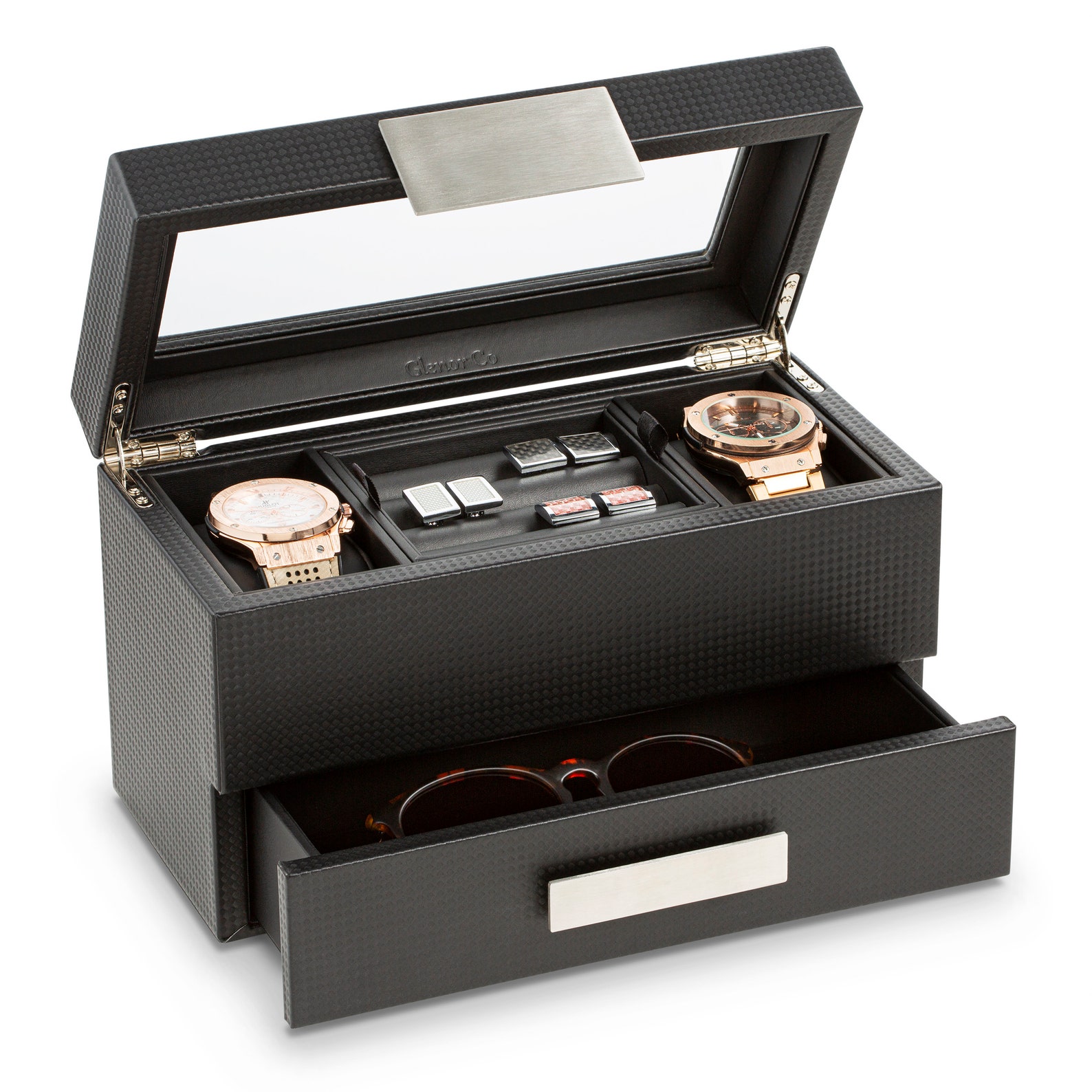 Personalized Valet Jewelry Watch Box for Men, Men's Valet Organizer ...