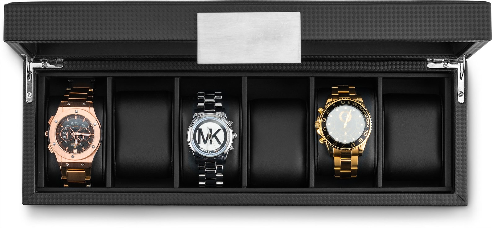 Personalized Watch Box for Men, 6 Slot, Monogrammed Watch Case, Watch ...