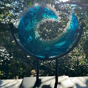 10” Tri-colored Sculpted Fused Glass Wave - Etsy