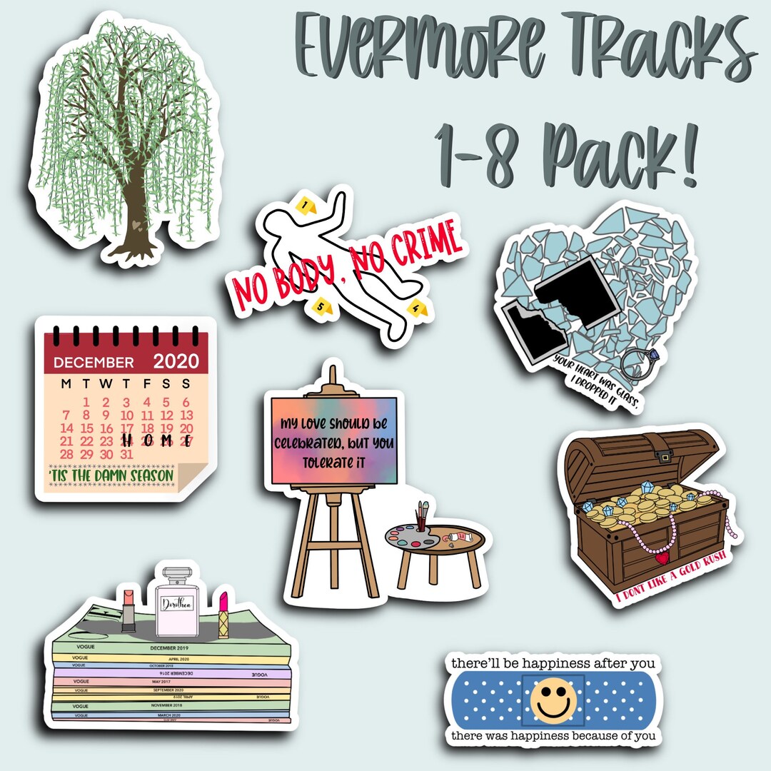 Taylor Swift Evermore Tracks 1-8 Inspired Sticker Pack - Etsy