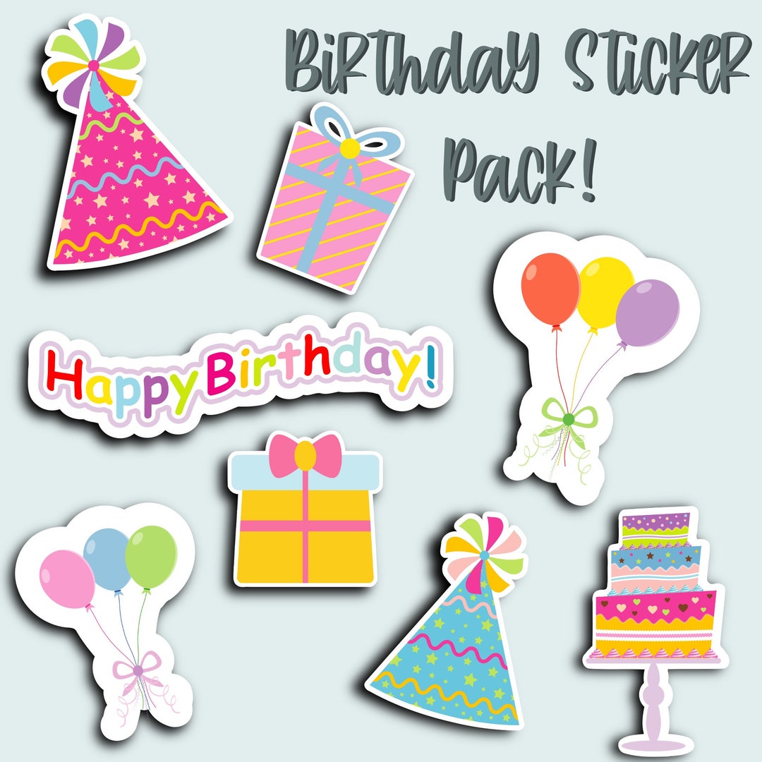Birthday Sticker Pack - Etsy