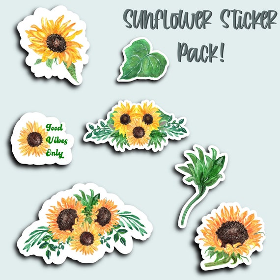 Sunflower Sticker Pack | Etsy