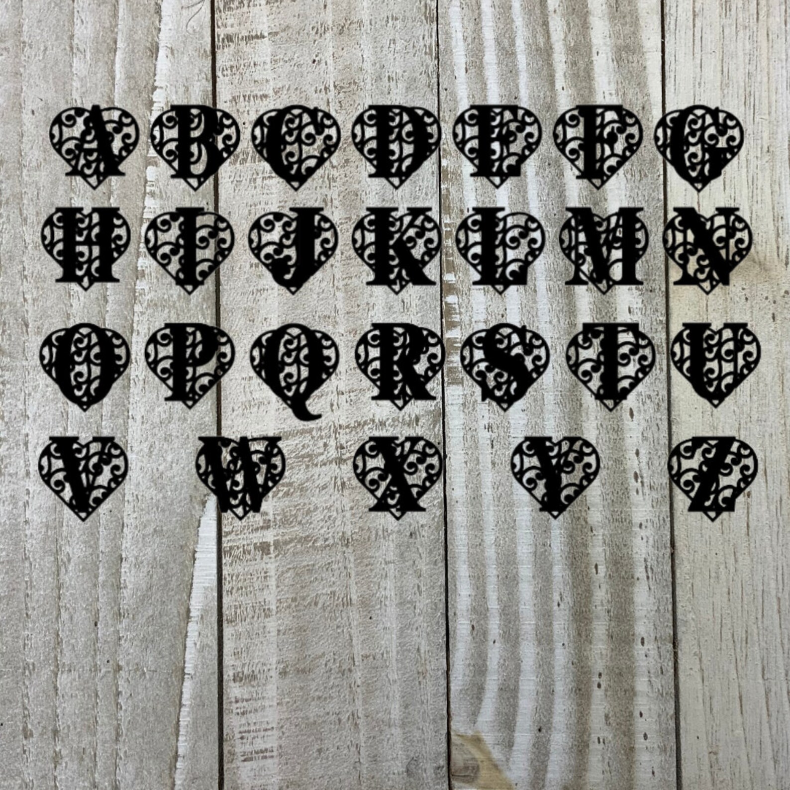 Decal monograma de corazón personalizado - Etsy España