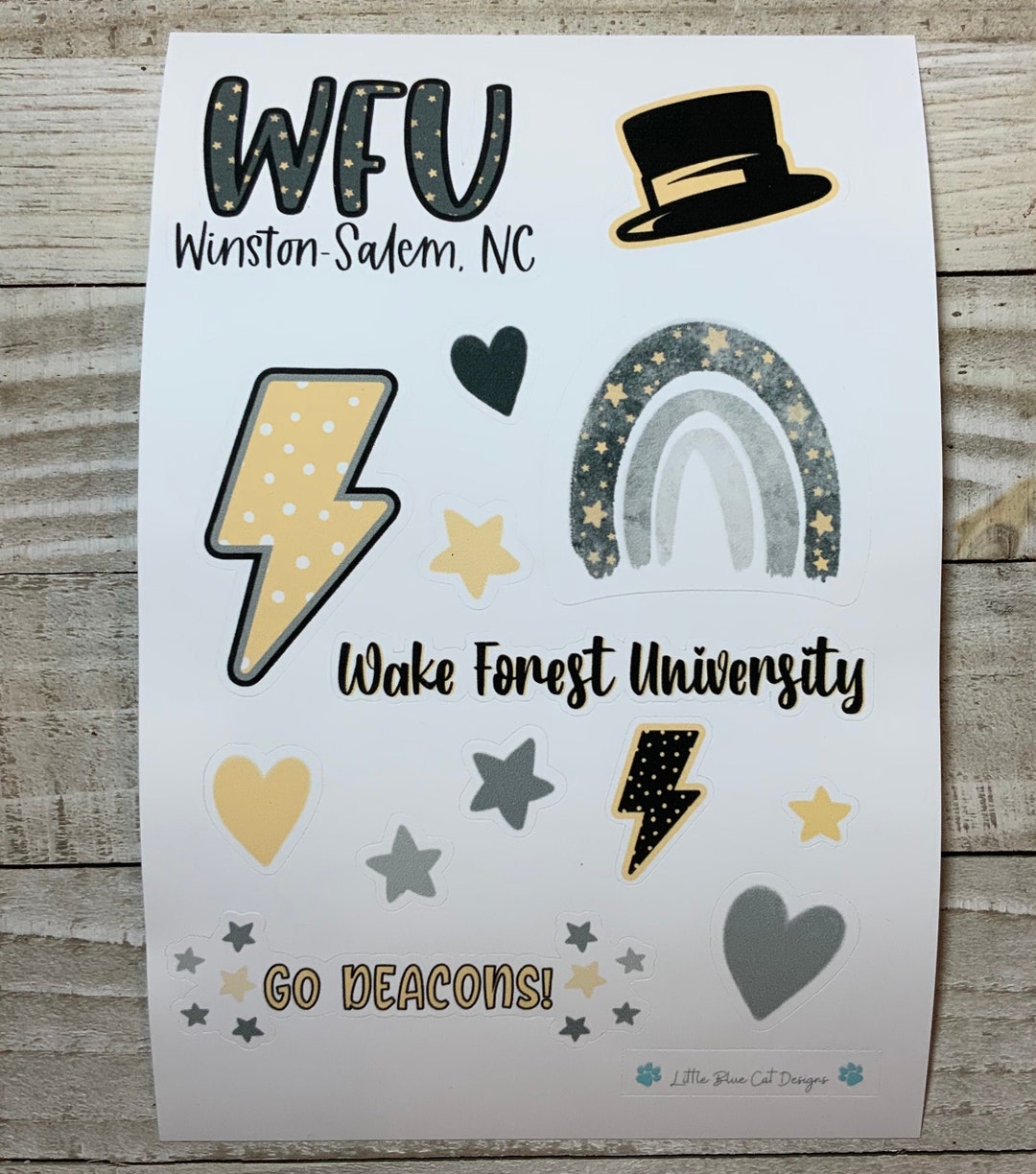 Wake Forest University Sticker Sheet - Etsy