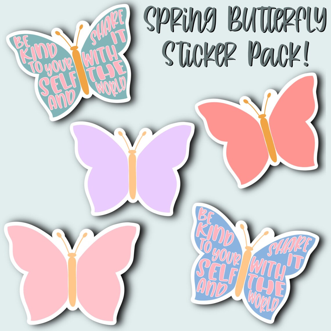 Spring Butterfly Sticker Pack - Etsy