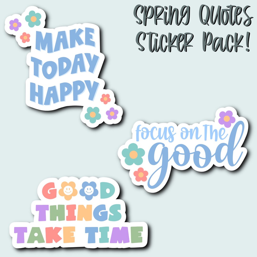 Spring Quotes Sticker Pack - Etsy