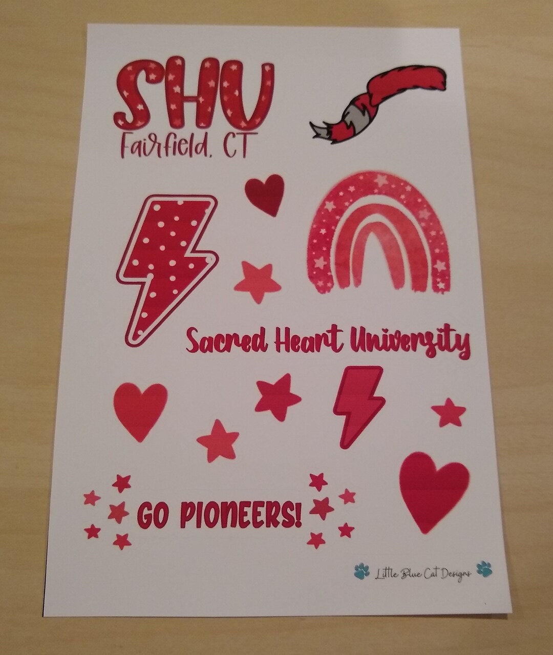 Sacred Heart University Sticker Sheet - Etsy