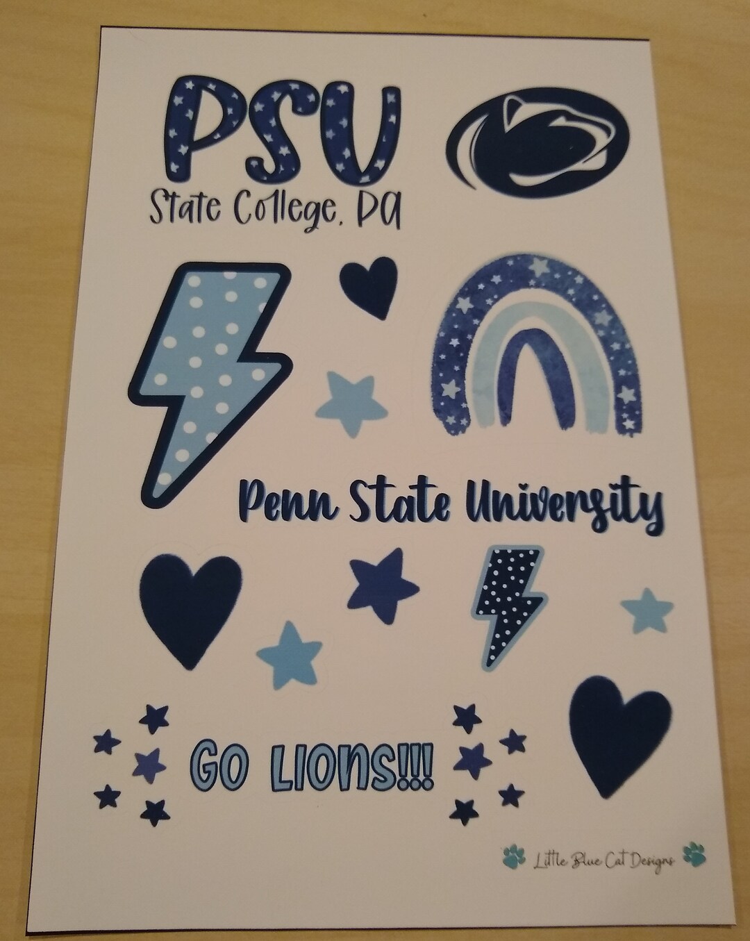 Penn State University Sticker Sheet - Etsy