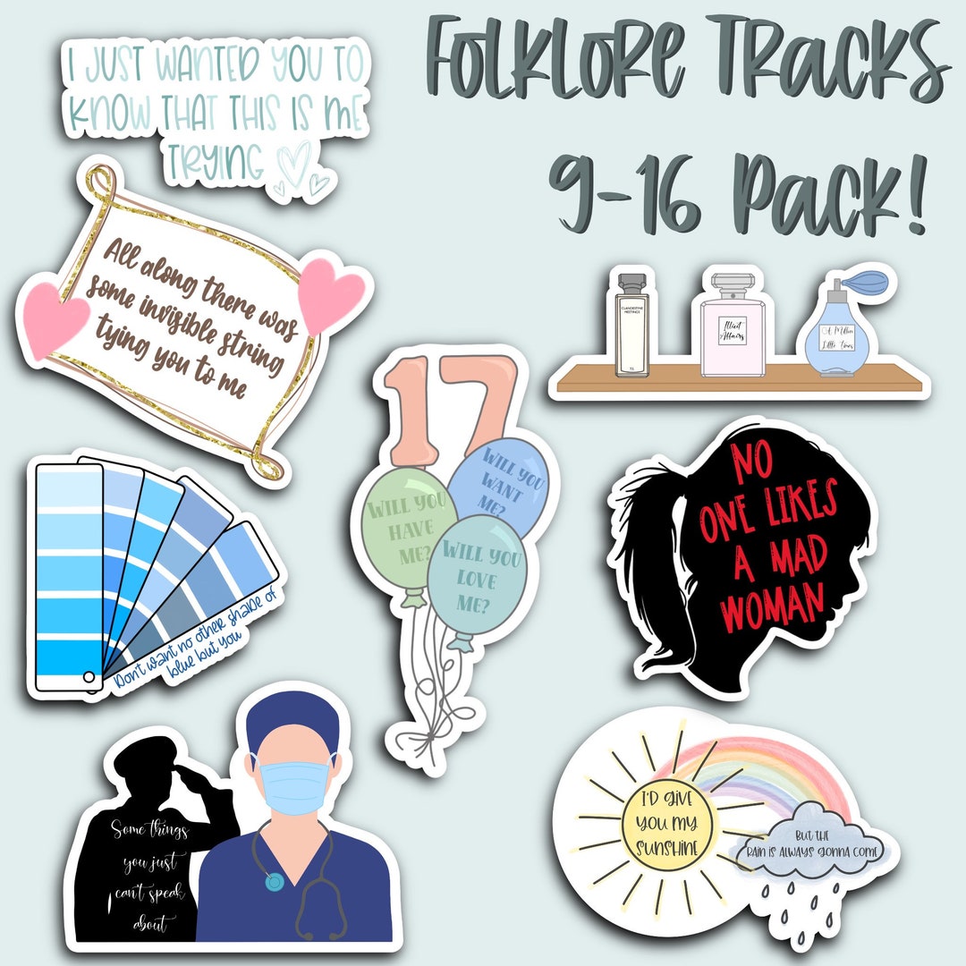 Taylor Swift Folklore Tracks 9-16 Inspired Sticker Pack - Etsy