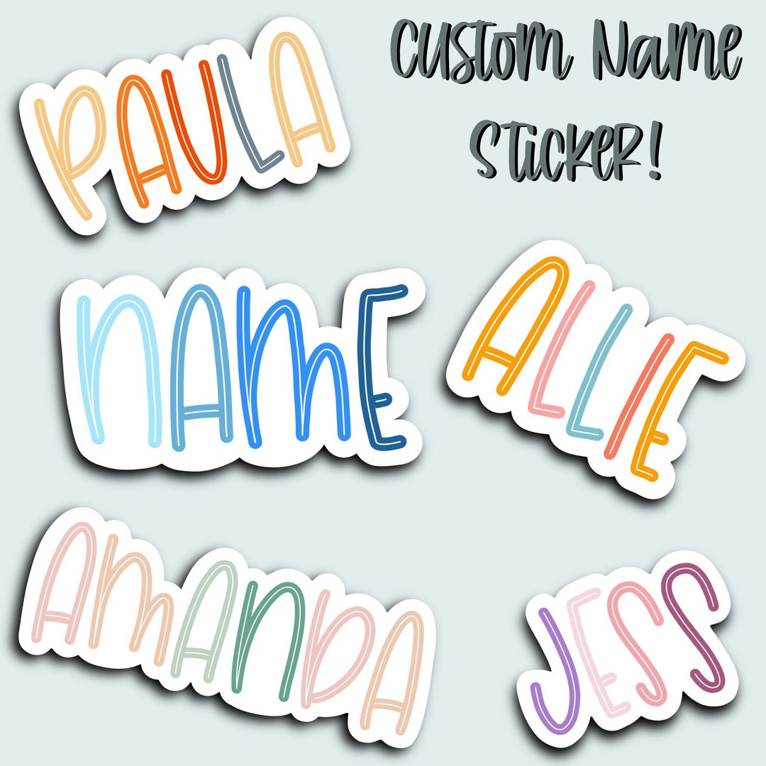 Custom Name Sticker - Etsy