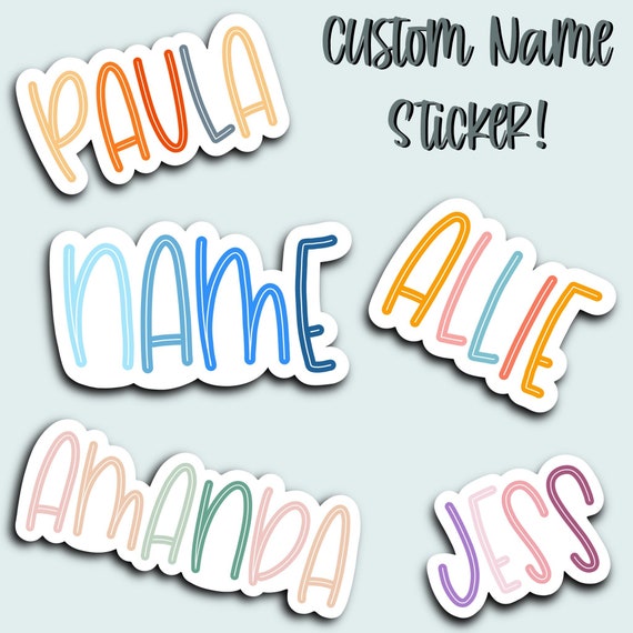 Custom Name Sticker | Etsy