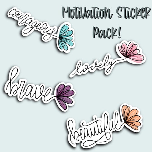 Positive Words Sticker Pack Motivational Stickers Quote - Etsy