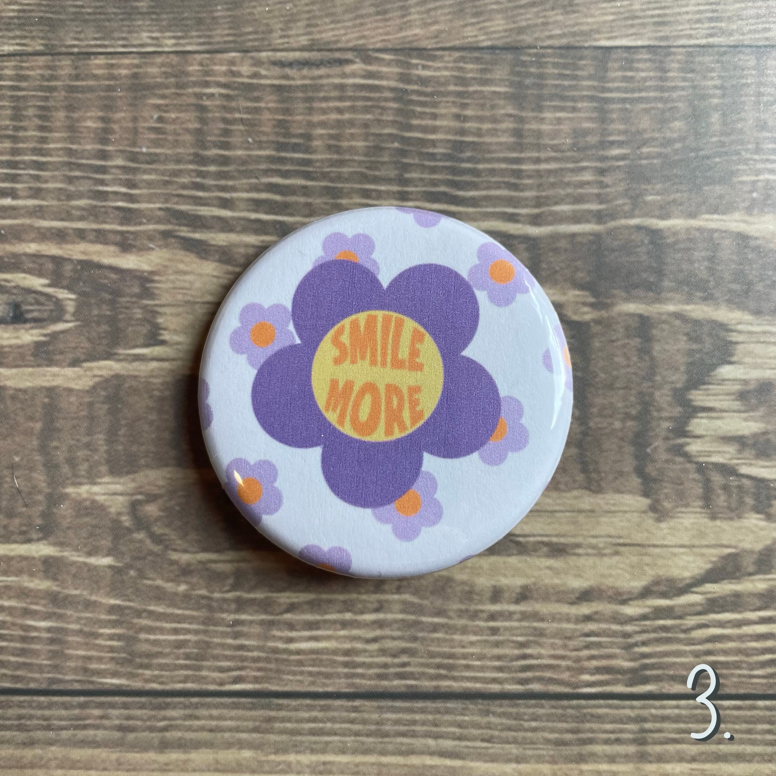 Smile More Floral Buttons - Etsy